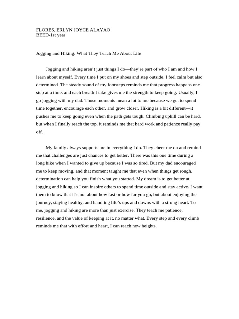 Life Lessons from Jogging and Hiking | PDF