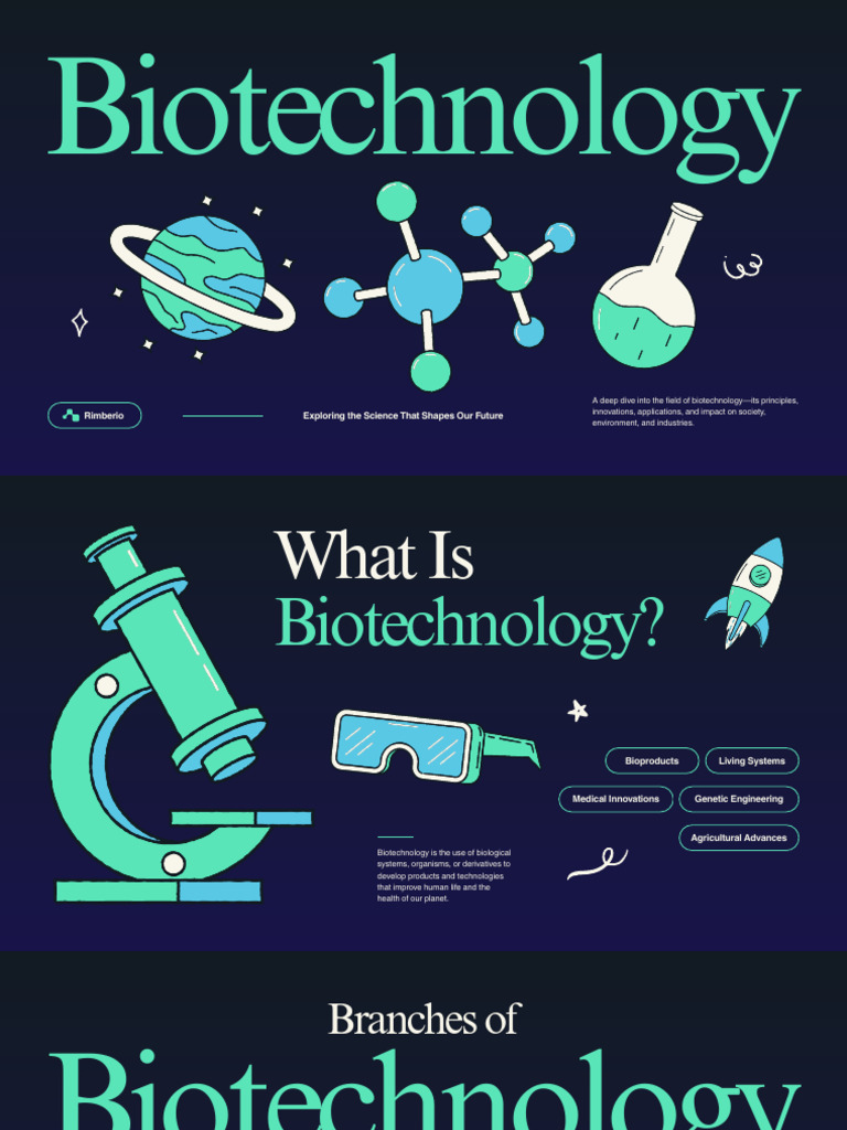 Teal Blue and White Illustrated Biotechnology Science Presentation ...