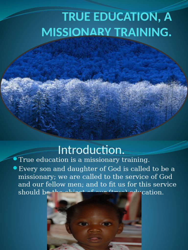 Missionary Training Through True Education | PDF | God | Jesus