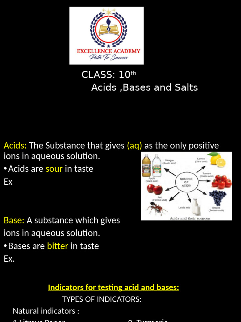 Acids, Bases, and Salts: Class 10 Guide | PDF | Sodium Carbonate | Acid