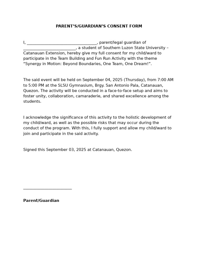 Parents Consent | PDF