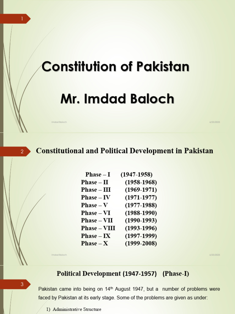 Pakistan's Constitutional History (1947-1968) | PDF | Benazir Bhutto ...