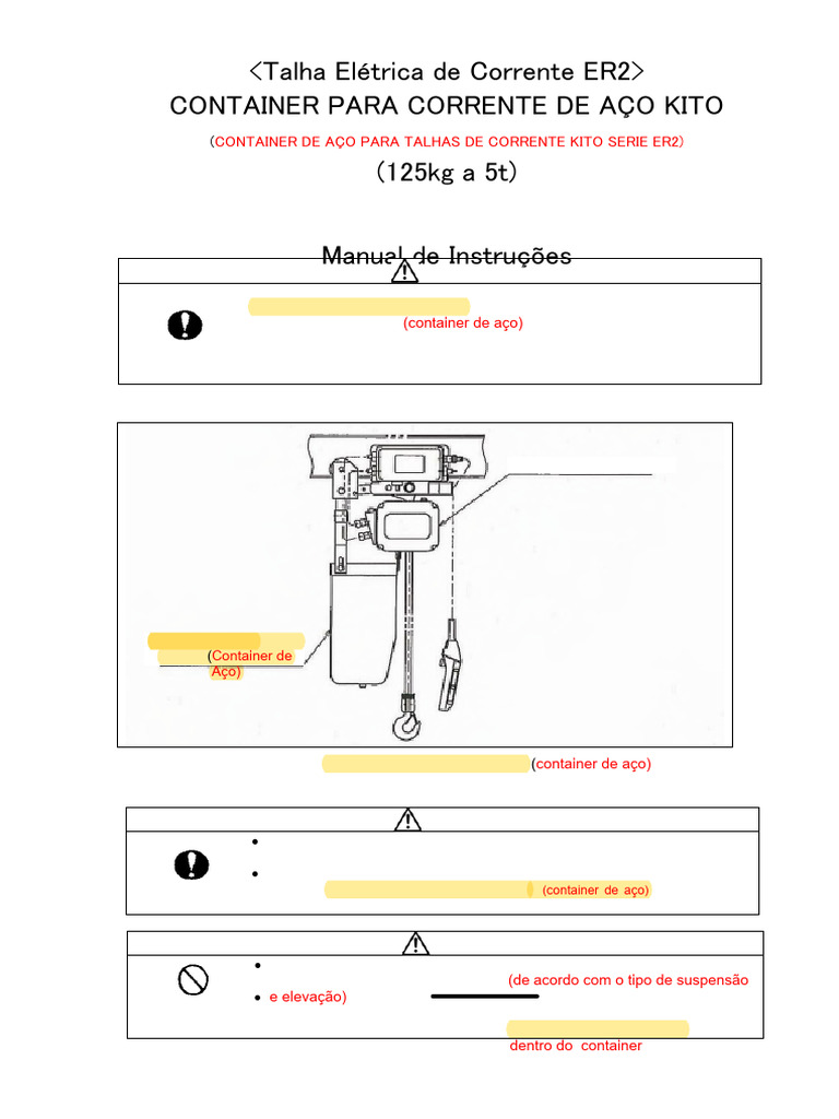 Manual de Instalação do Container ER2 | PDF | Corrente elétrica