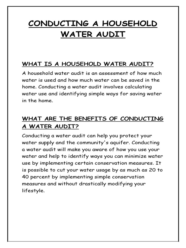 Conducting A Household Water Audit Final | PDF | Washing Machine ...