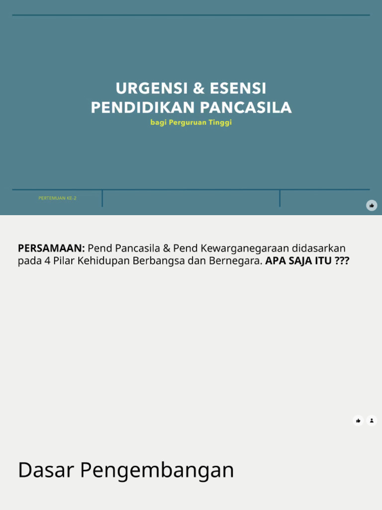 Pertemuan 2 Urgensi Dan Dasar Pend Pancasila | PDF