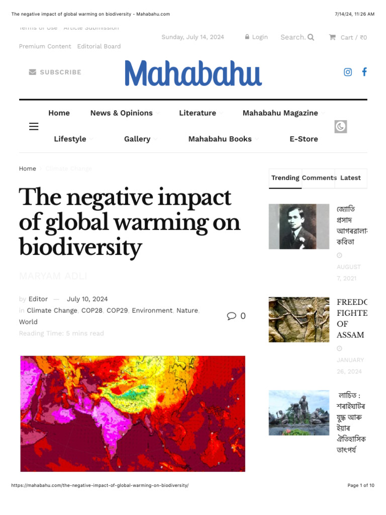 The Negative Impact of Global Warming On Biodiversity | PDF | Climate ...