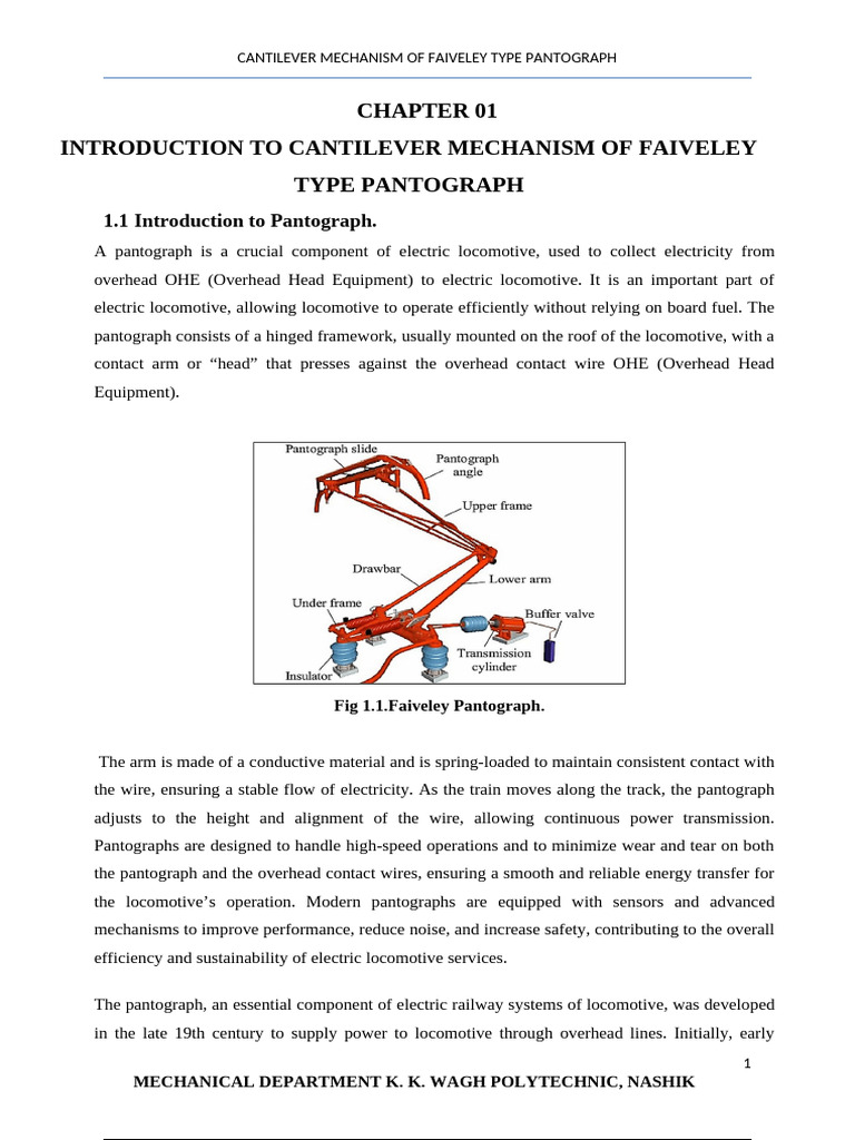 Faiveley Type Pantograph Mechanism | PDF | Rail Transport | Train