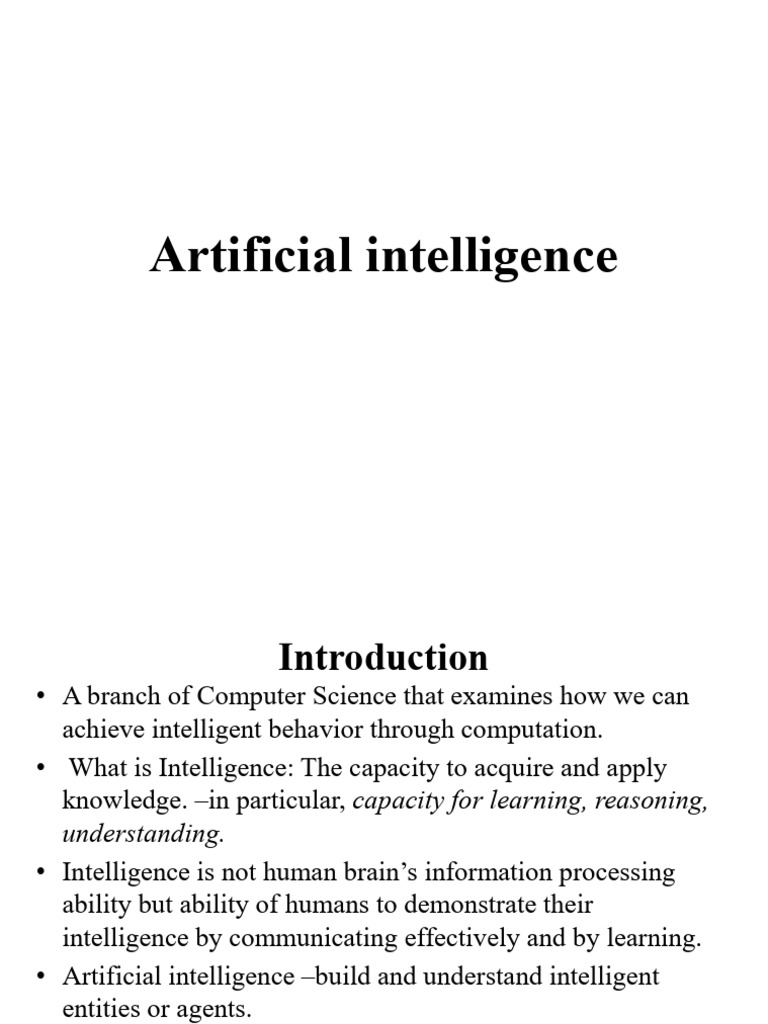 1 Introduction | PDF | Intelligence | Intelligence (AI) & Semantics