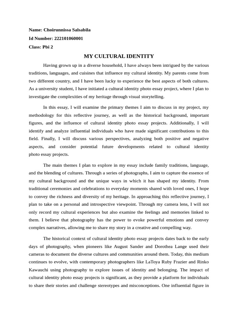 Uas - Cultural Identity Photo Essay Project | PDF | Family | Wedding