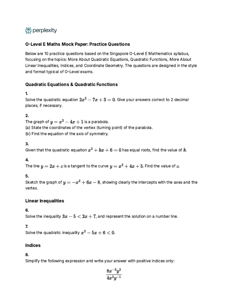 E Maths Set 1 Practice | PDF