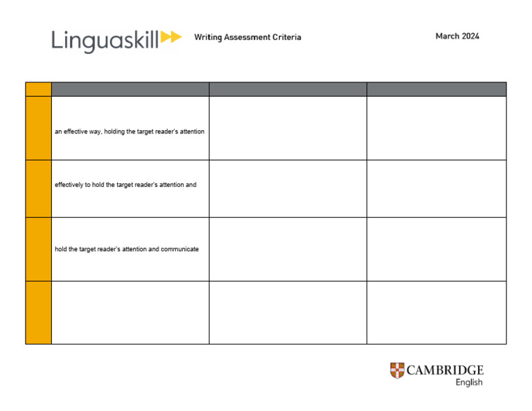 Linguaskill Writing Assessment Criteria | PDF | Vocabulary | Word
