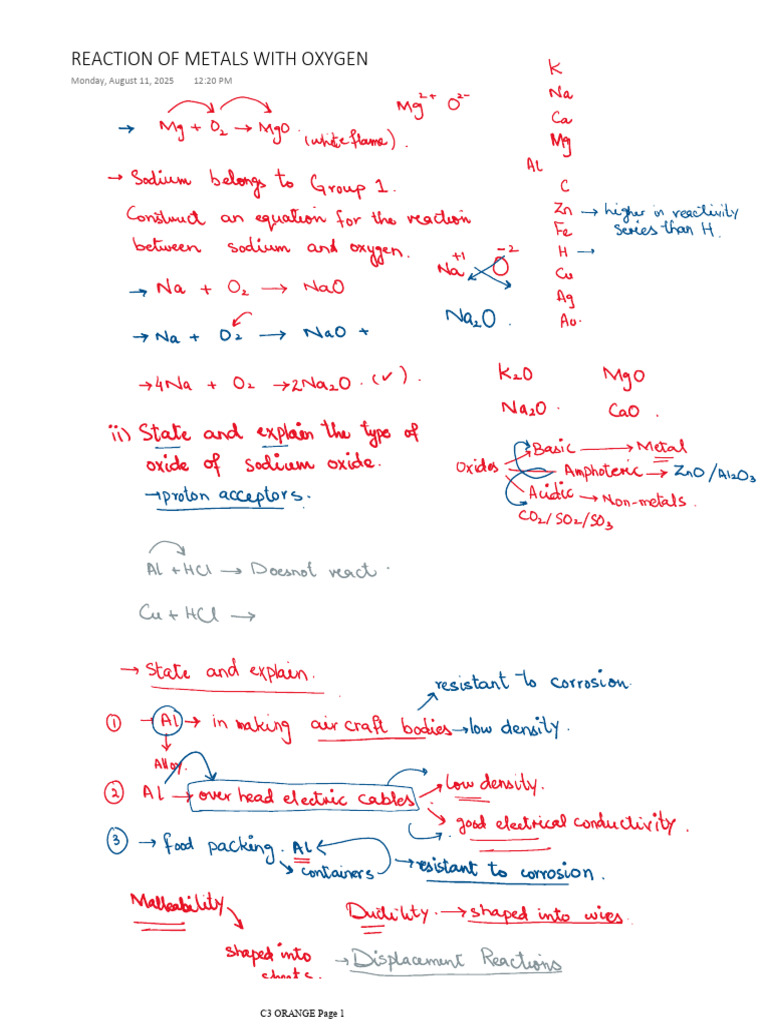 Reaction of Aluminium and Displacement Reaction | PDF