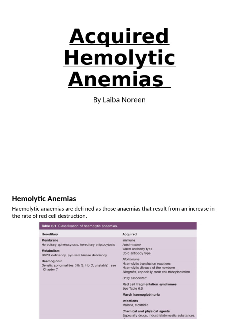 Overview of Acquired Hemolytic Anemias | PDF | Antibody | Clinical ...
