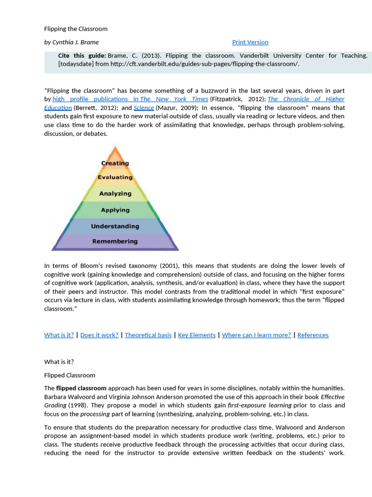 Flipping Classroom (Materials) | PDF | Learning | Lecture