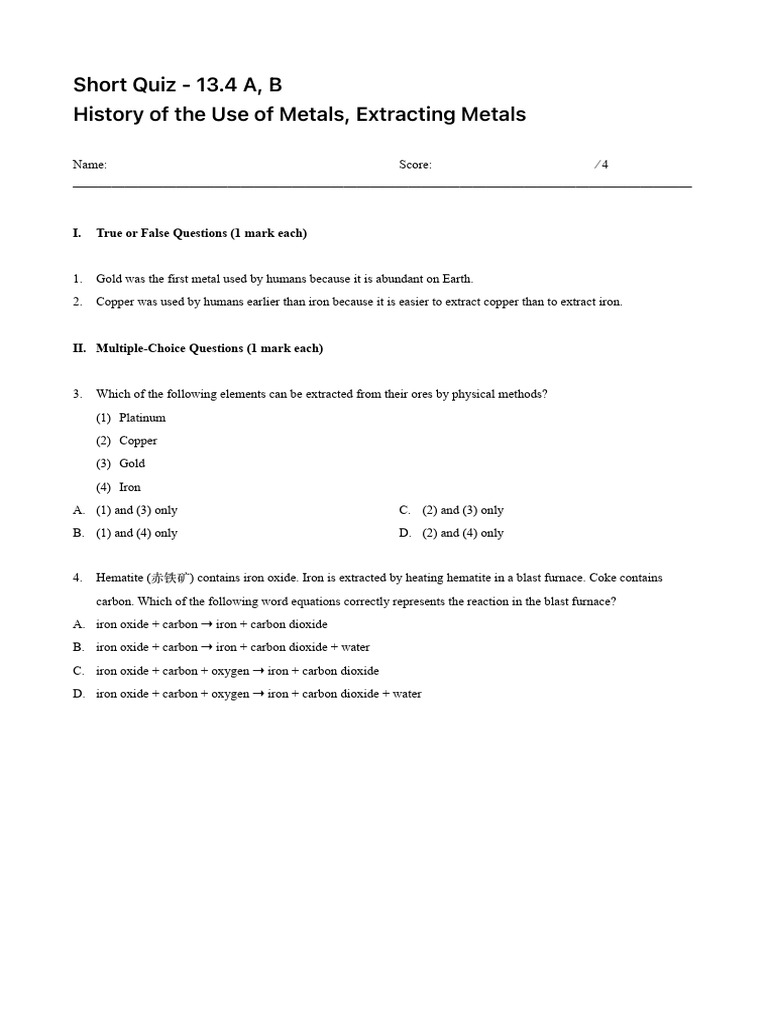 Short Quiz 13.4 A-B | PDF
