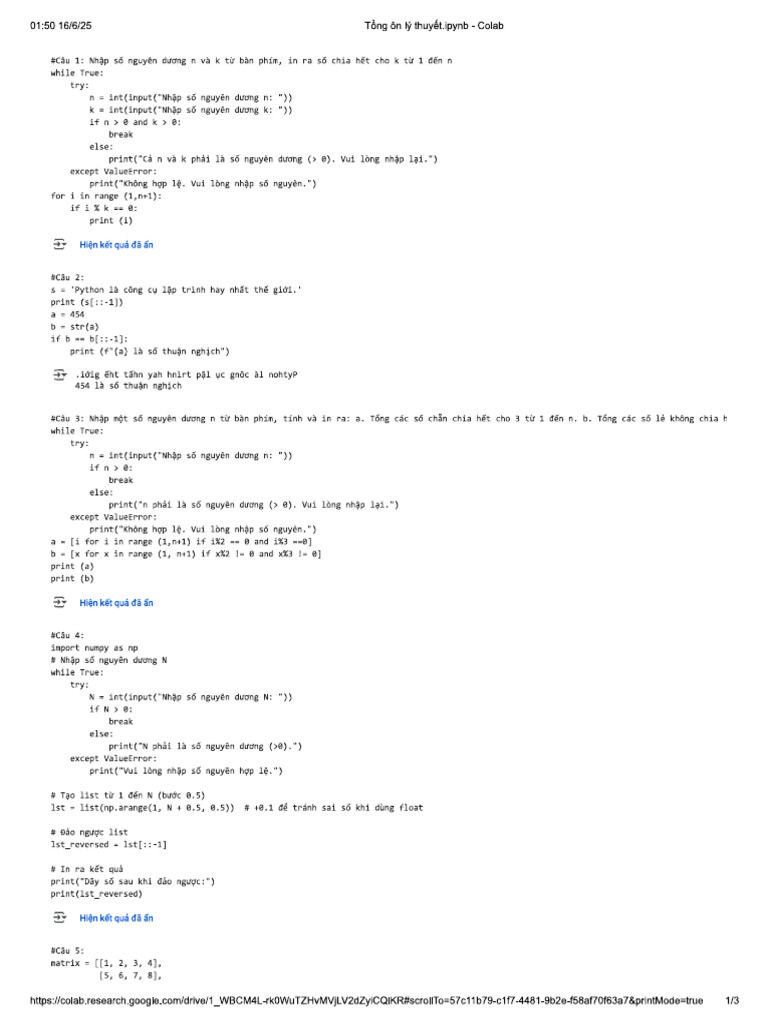 Tổng Ôn Lý Thuyết.ipynb - Colab | PDF