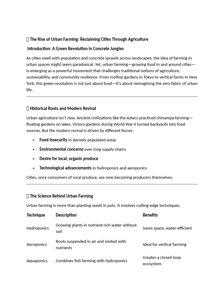 ? The Rise of Urban Farming | PDF | Urban Agriculture | Agriculture
