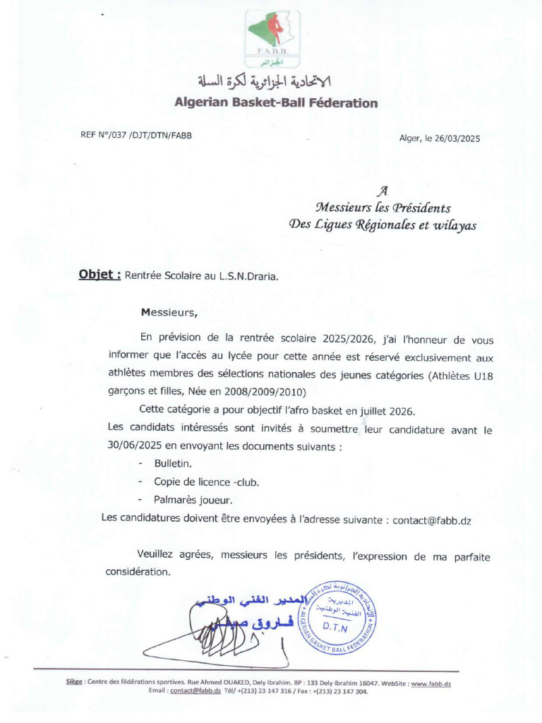 Lycee Sportif Draria | PDF