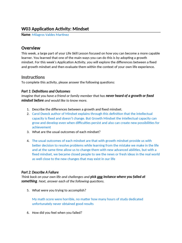 Pc101 Document w03ApplicationActivityTemplate 4 | PDF | Mindset | Mathematics