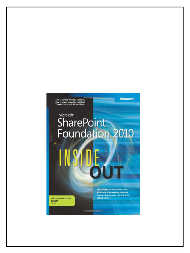 Microsoft Sharepoint Foundation 2010 Inside Out 1st Edition Errin Oconnor full | PDF | Plato | Idea