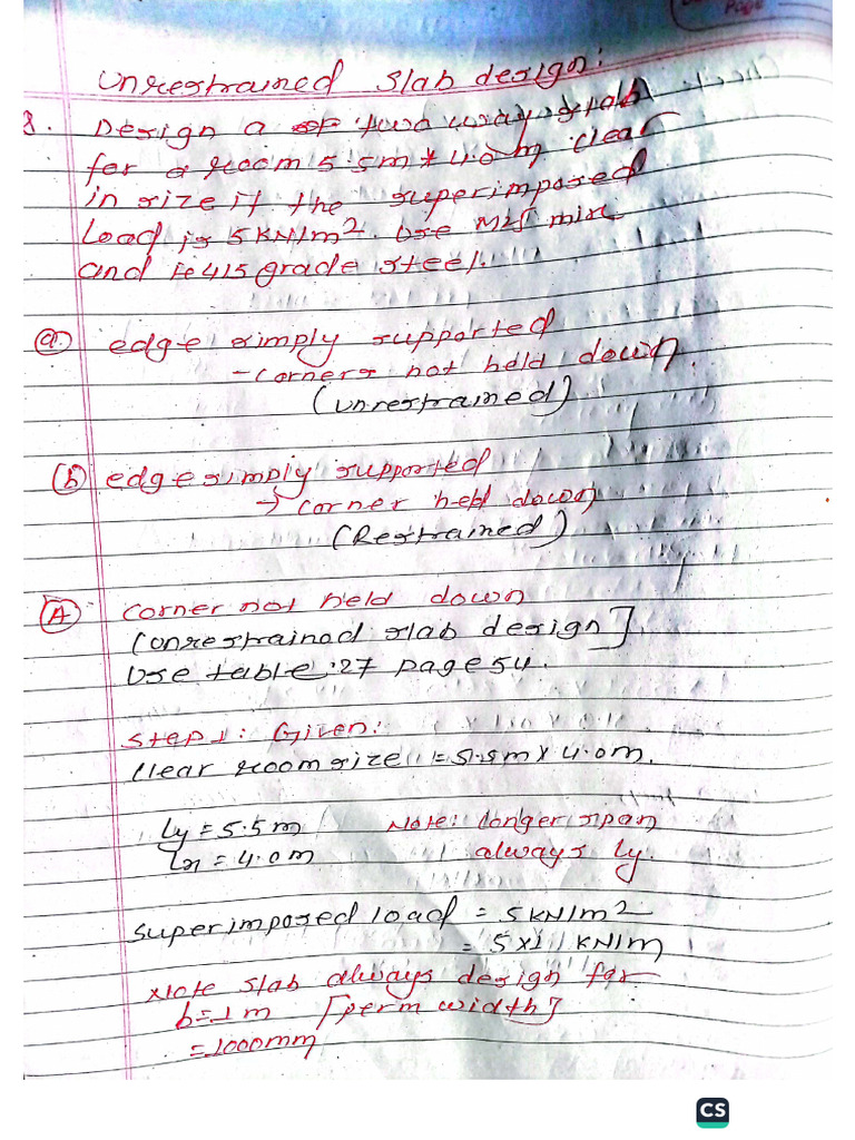 Unrestrained Slab Design | PDF