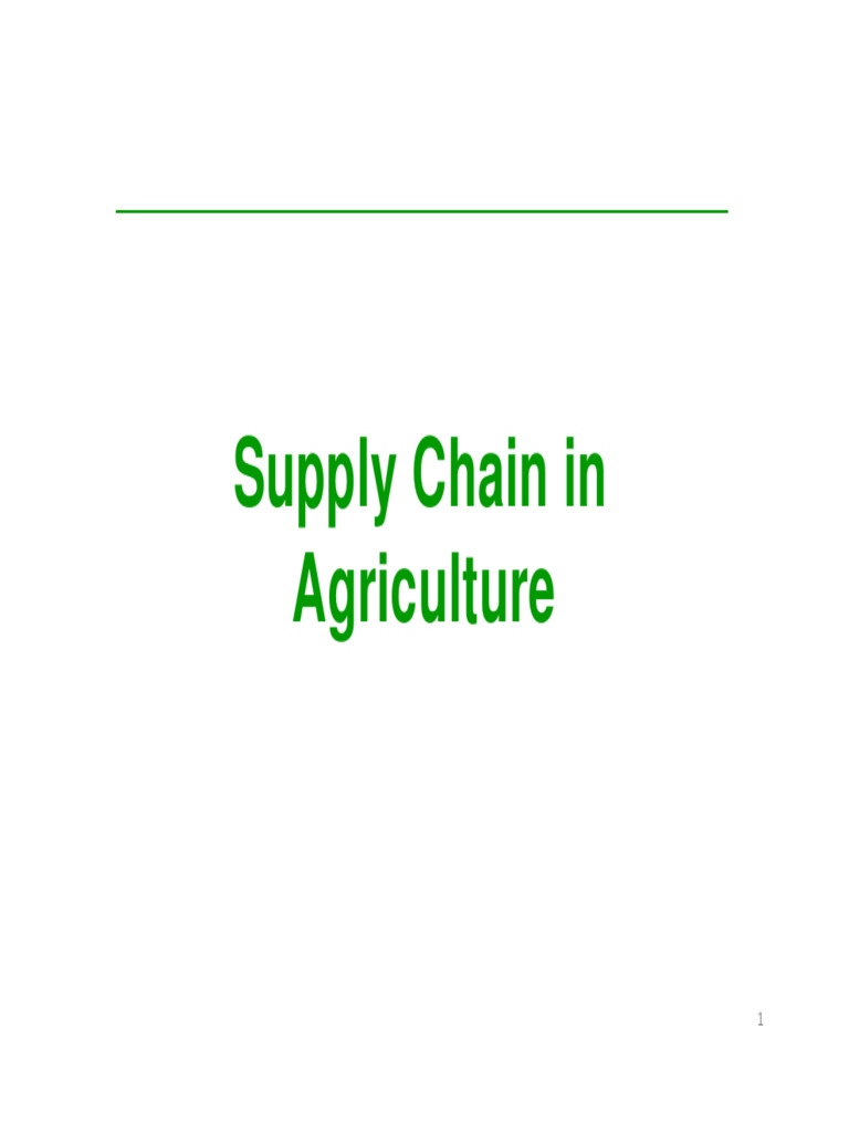 1 2 Supply Chain in Agriculture - 2025 - RV - Rv. | PDF | Marketing ...