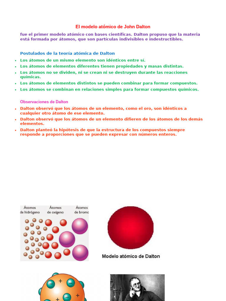 Modelo atómico de John Dalton | PDF