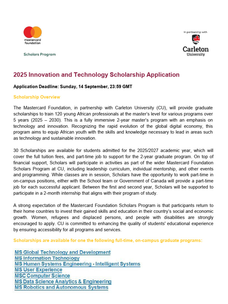 2026 Innovation Scholarship Application | PDF | Bachelor's Degree ...