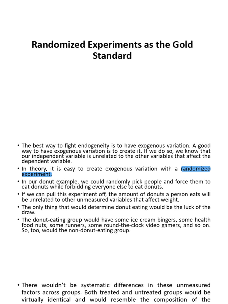 1.3 Randomized Experiments As Gold Standard | PDF | Experiment ...