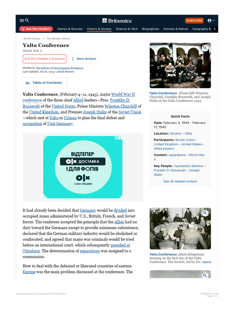 Yalta Conference Outcomes and Agreements | PDF | World War II ...