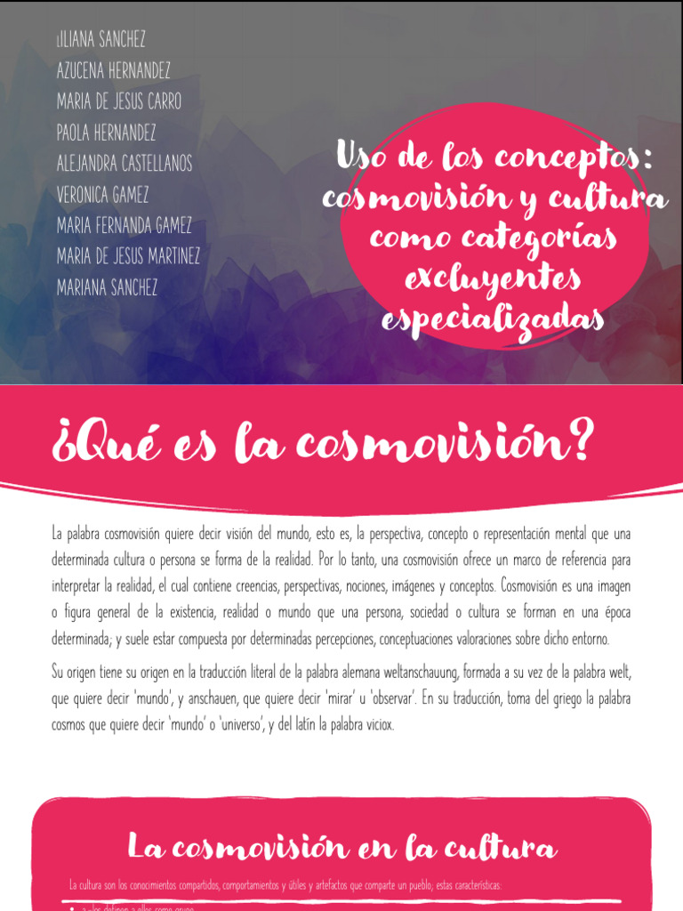 Cosmovisión y Cultura: Definición y Funciones | PDF | Realidad | Sociedad