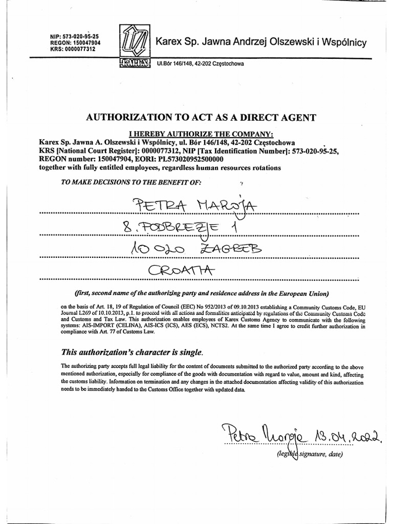 Customs Statement | PDF