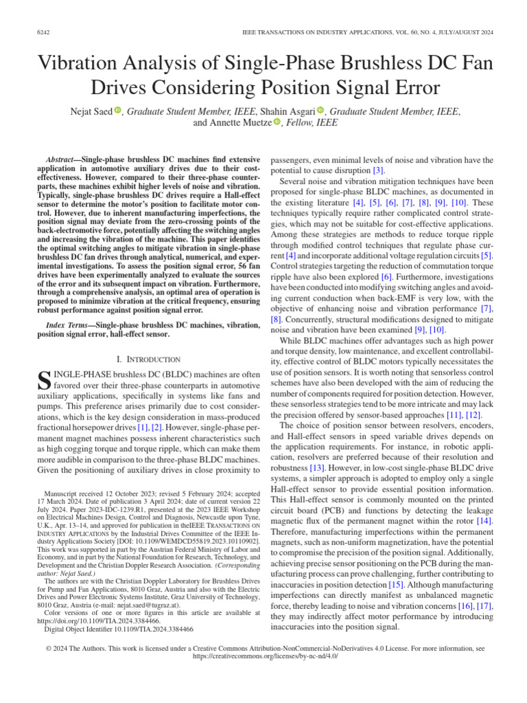 Vibration Analysis in Brushless DC Fans | PDF | Electric Motor | Resonance