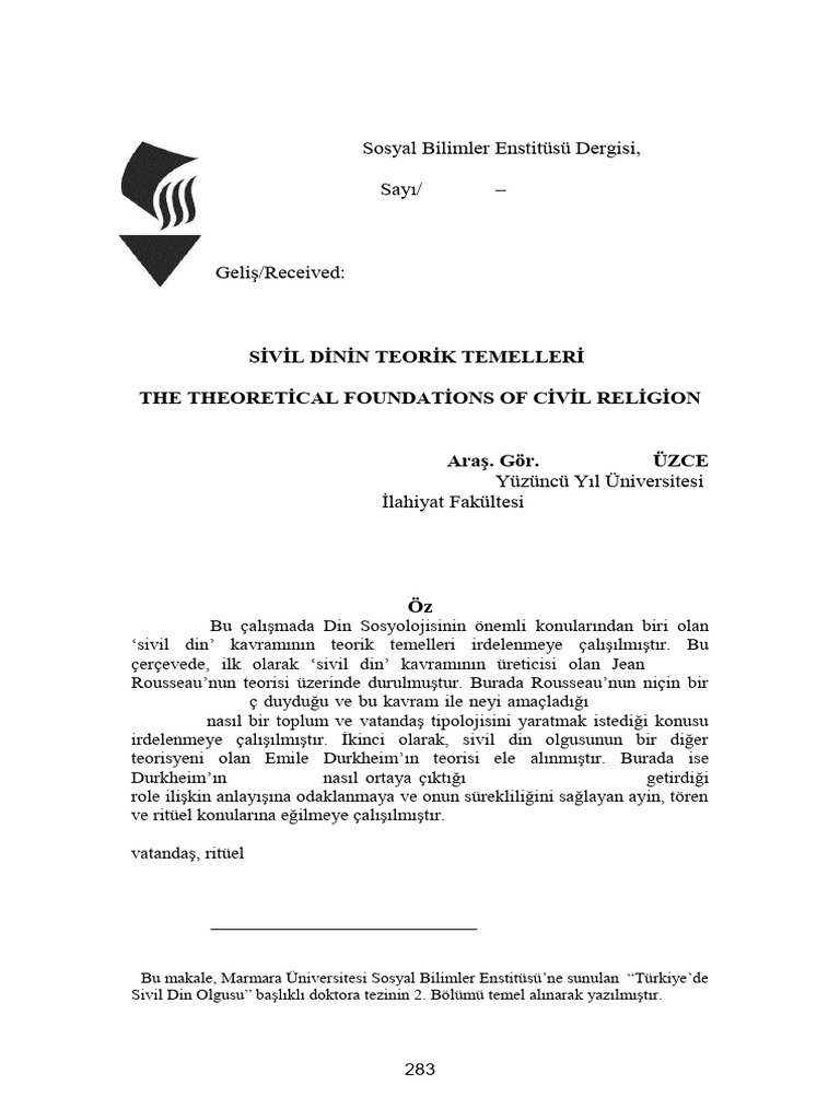 Sivil Dinin Teorik Temelleri | PDF