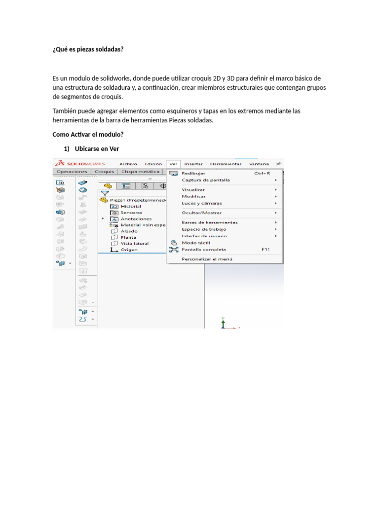 Introducción a Piezas Soldadas en Solidworks | PDF | Soldadura ...