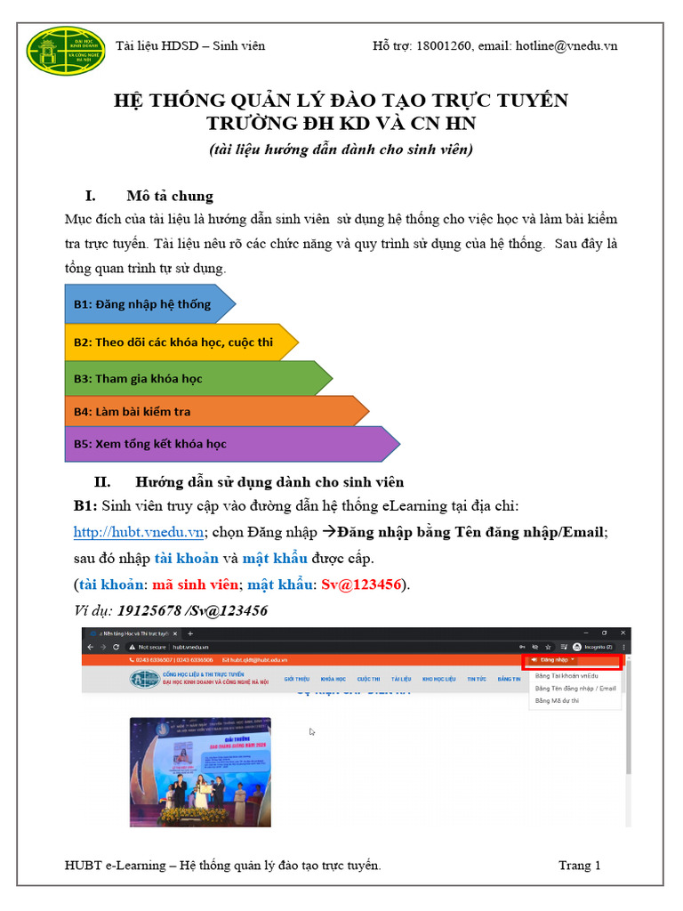 Sinhvien-HDSD Hệ Thống LMS | PDF