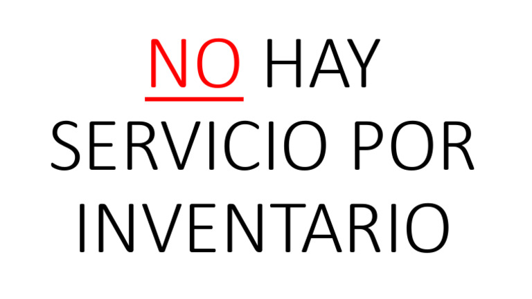 No Hay Servicio Por Inventario | PDF