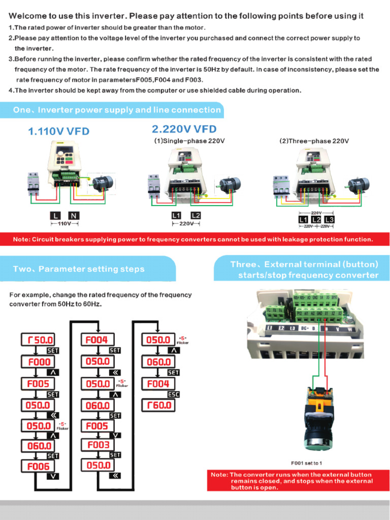 Picture Wiring info VFD VEVOR | PDF
