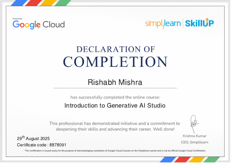 Simplilearn Certificate | PDF