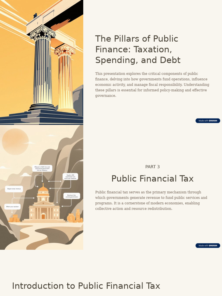 The Pillars of Public Finance Taxation Spending and Debt | PDF | Taxes ...