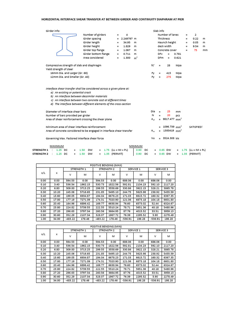 SP9 Br1A 3-Span Int Girder Ext & Int Spans HOR Shear Interface Print ...