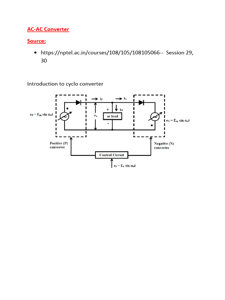 Cyclo Converter POWER ELECTRONICS AND APP | PDF