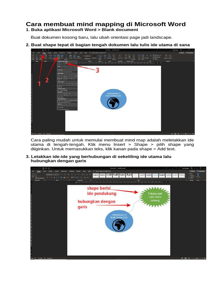 Cara Membuat Mind Map di Word | PDF