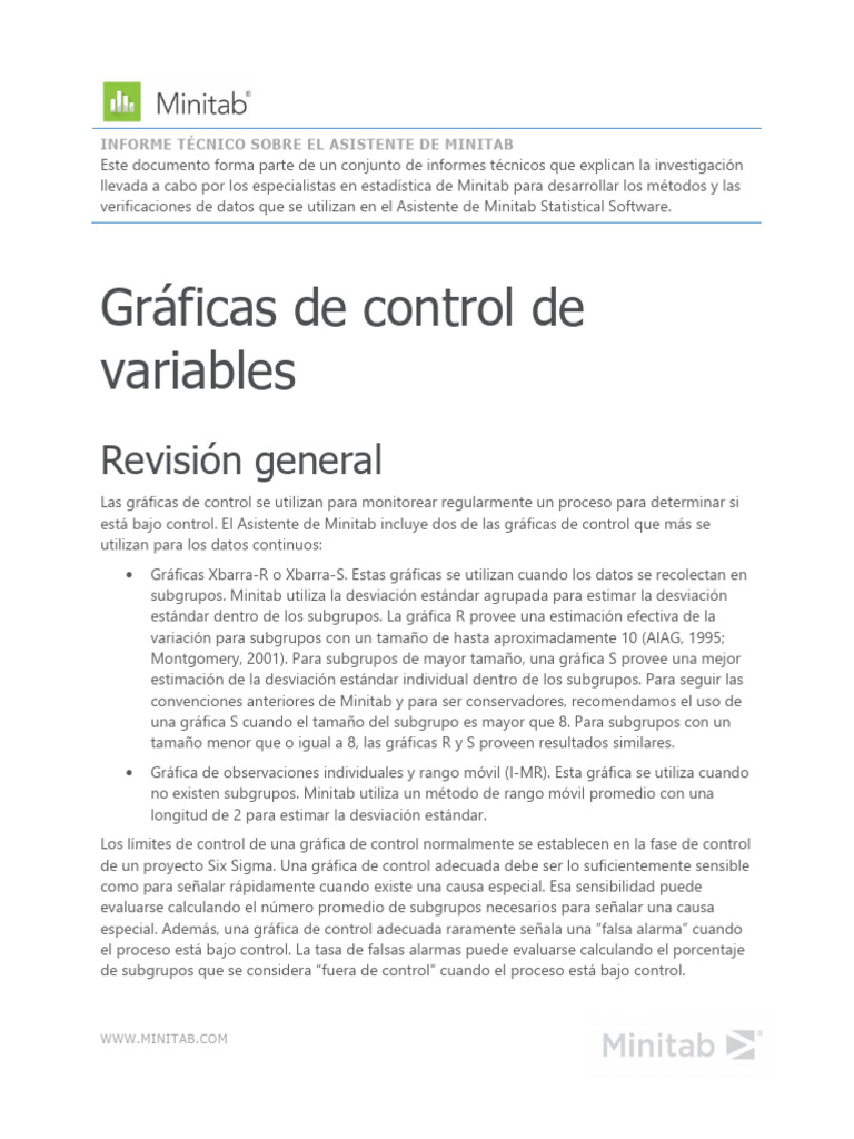 S03 CAL Gráficas de Control de Variables | PDF | Desviación Estándar ...