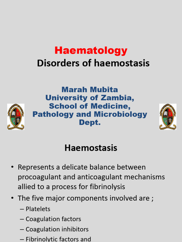Understanding Haemostasis Disorders | PDF | Platelet | Coagulation