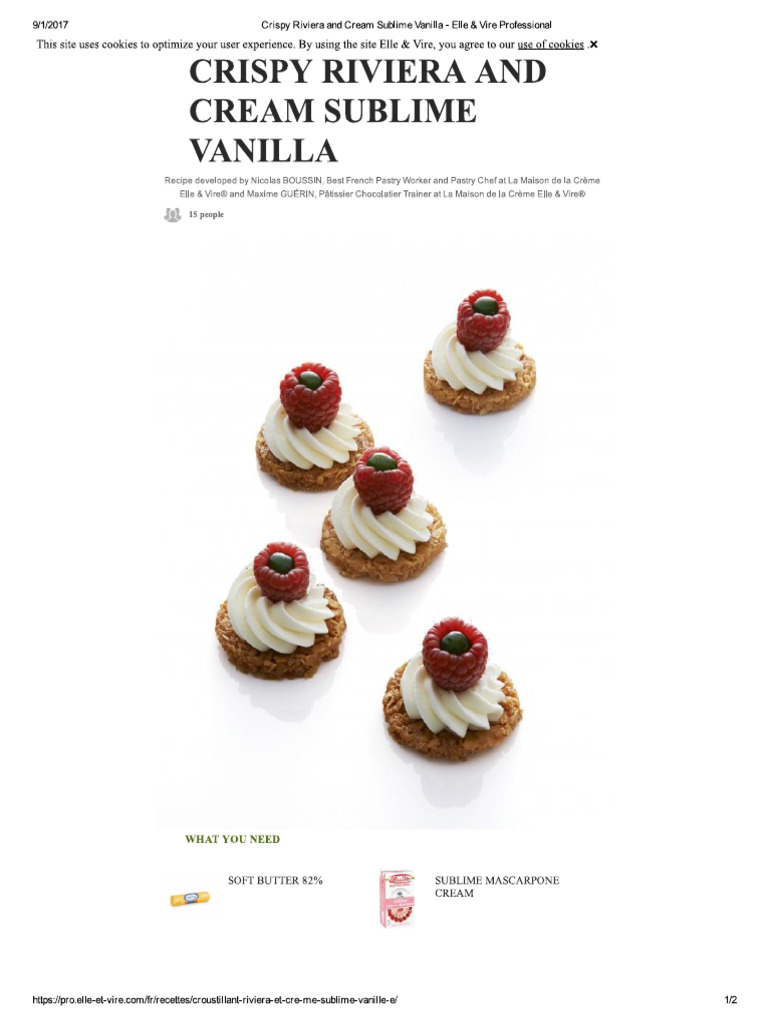 Crispy Riviera and Cream Sublime Vanilla - Elle & Vire Professional | PDF
