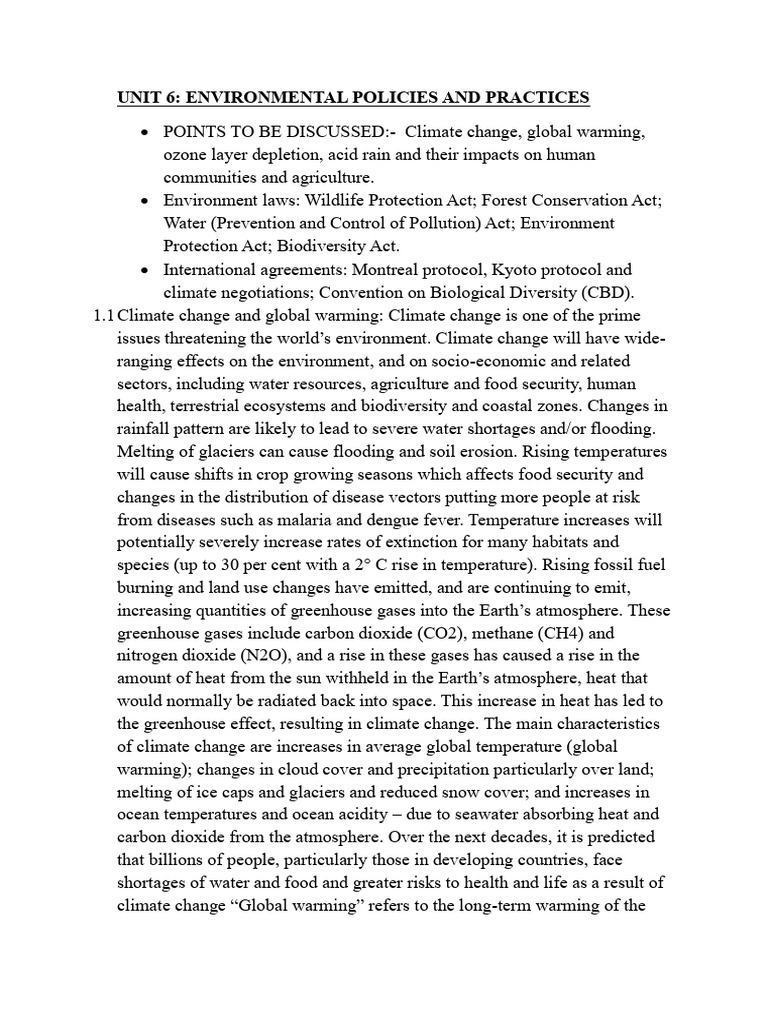 Environmental Policies and Climate Impact | PDF | Ozone Depletion ...