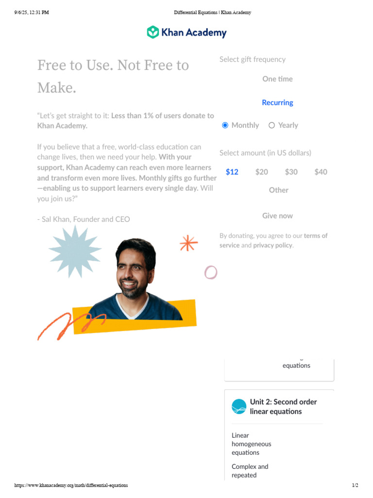 Differential Equations Khan Academy Pdf Laplace Transform Equations
