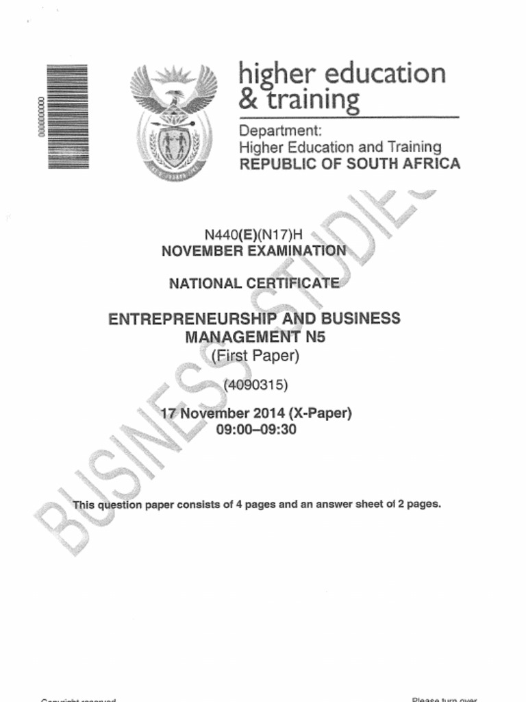 N5 EBM 1st Paper 2014 | PDF