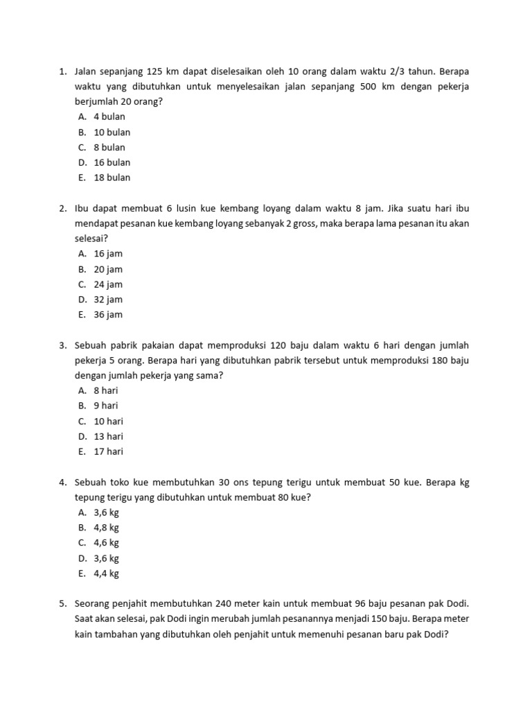 Soal Perbandingan 3 | PDF